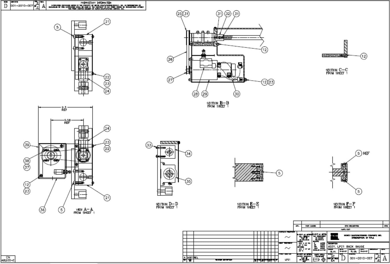 HURCO Autobend Y-Axis Parts, Listings and Assemblies