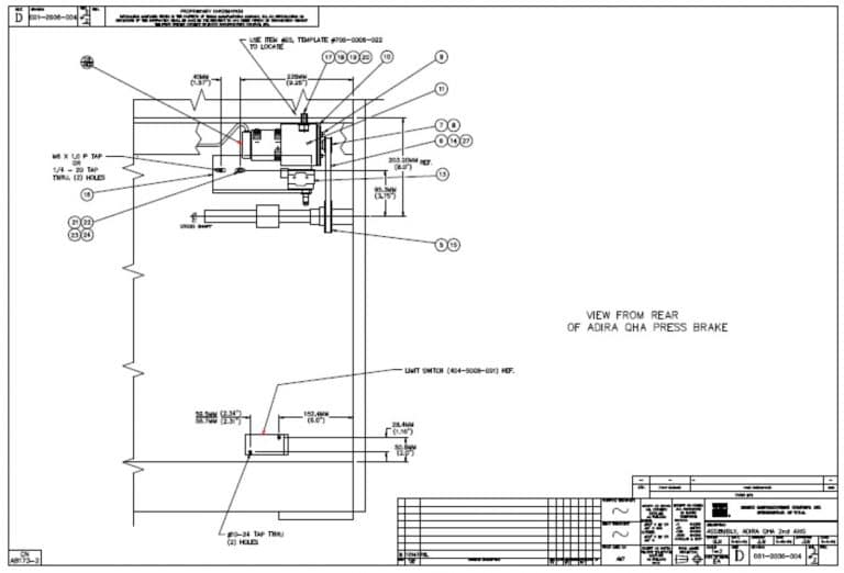 HURCO Autobend Y-Axis Parts, Listings and Assemblies